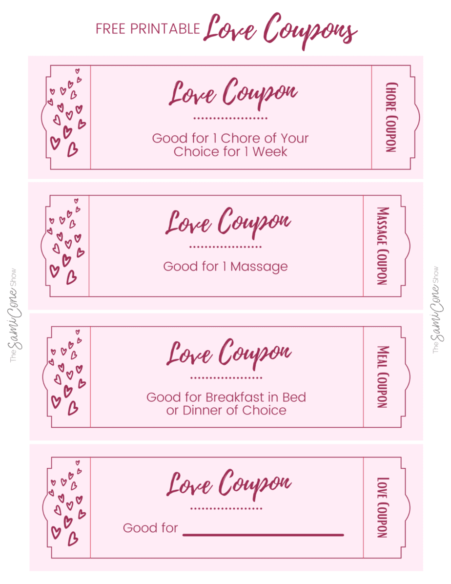 Free Printable Valentine's Day Coupons - Free Love Coupons to Print